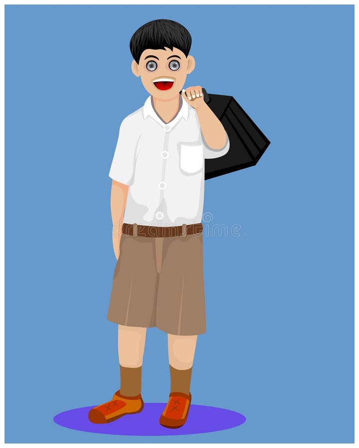 Boy Student on Blue Background Vector Design Stock Vector ...