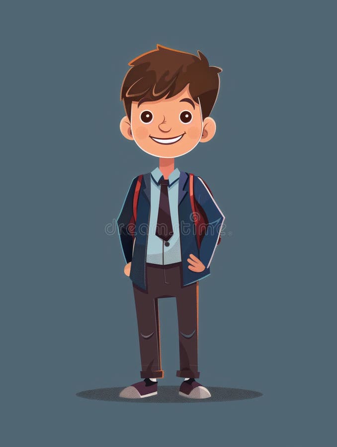 Boy Student Kid in Suit with Backpack. Cartoon Illustration, by ...