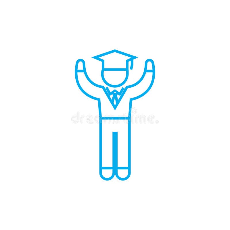 Boy Student Linear Icon Concept. Boy Student Line Vector Sign, Symbol ...