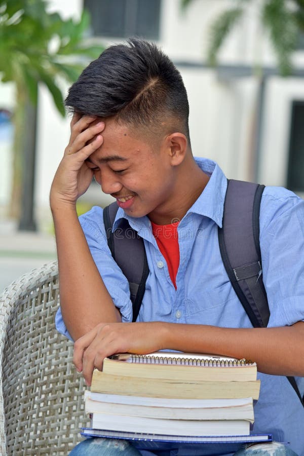 Boy Student Portrait with Books Stock Photo - Image of student, text ...