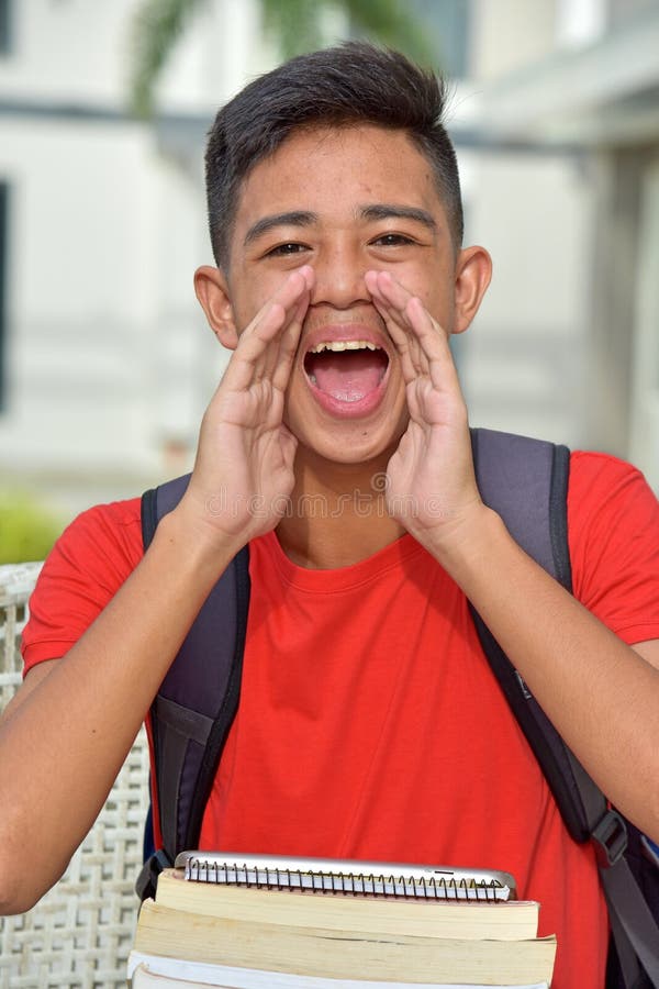 A Boy Student Shouting stock photo. Image of pupil, pupils - 146652928