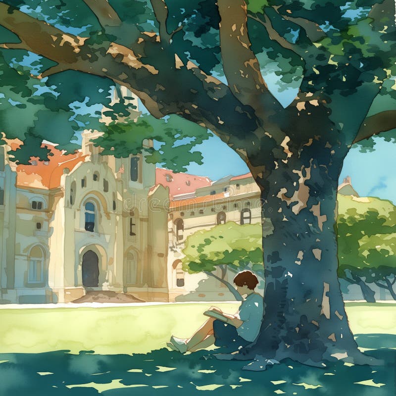 Student Learning Under Tree Stock Illustrations – 107 Student Learning ...