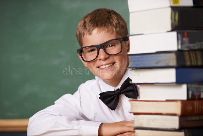 Boy Student, Smile and Portrait with Books, Classroom and Learning for ...