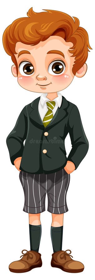 Boy in Student Uniform Cartoon Stock Vector - Illustration of uniform ...