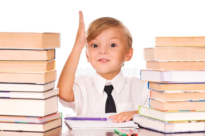 Boy studying stock photo. Image of books, childhood, people - 15821524