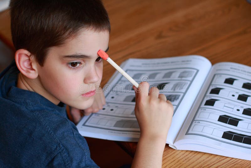 Boy Studying stock image. Image of child, studies, school - 4715235