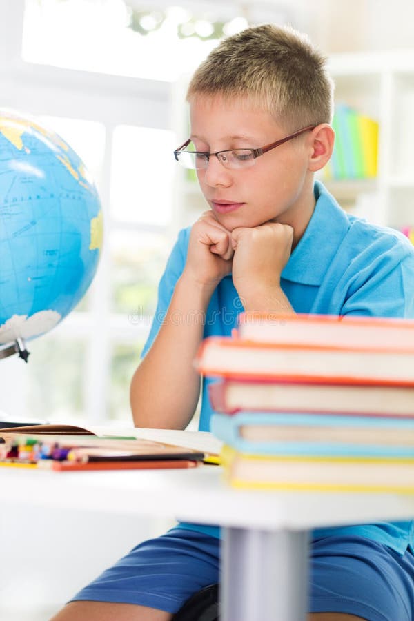 Boy studying stock photo. Image of notebook, happy, schoolchild - 33466838