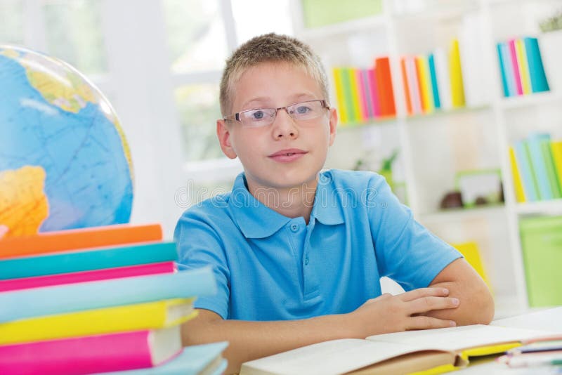 Boy studying stock photo. Image of caucasian, childhood - 33466792