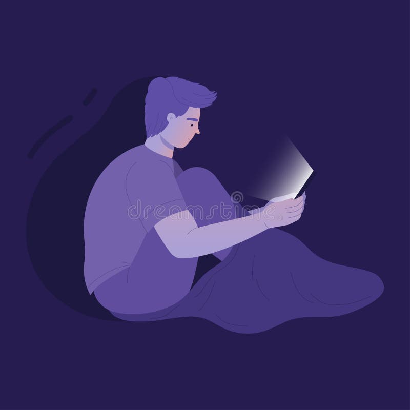 Boy Suffering from Insomnia Stock Vector - Illustration of bedtime ...