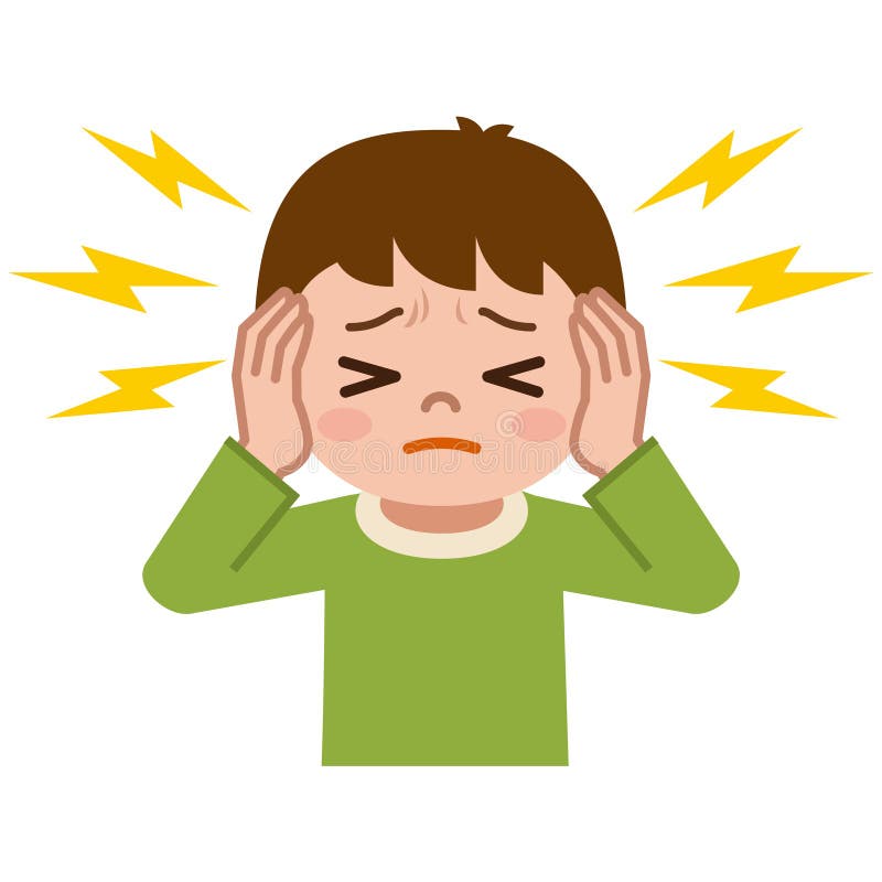 Boy Suffering from Tinnitus Stock Vector - Illustration of cute, vector ...