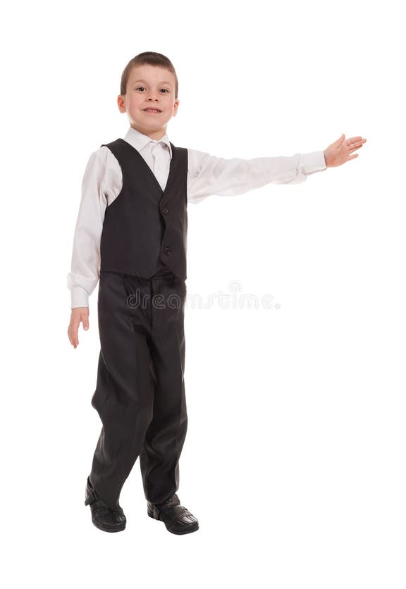 Boy in a suit on white stock photo. Image of black, playful - 30830998