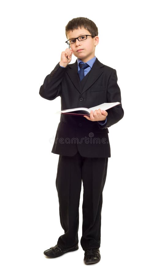 Boy in suit write diary stock image. Image of portrait - 49475915