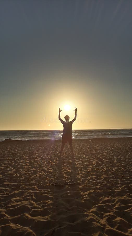 Boy in the sun stock image. Image of hope, sunlight, mystic - 58031907