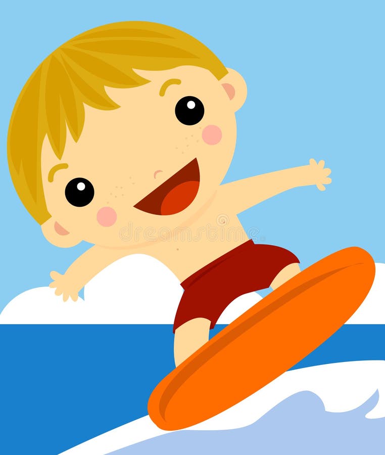 Boy Surfer Vector stock vector. Illustration of travel - 9057446