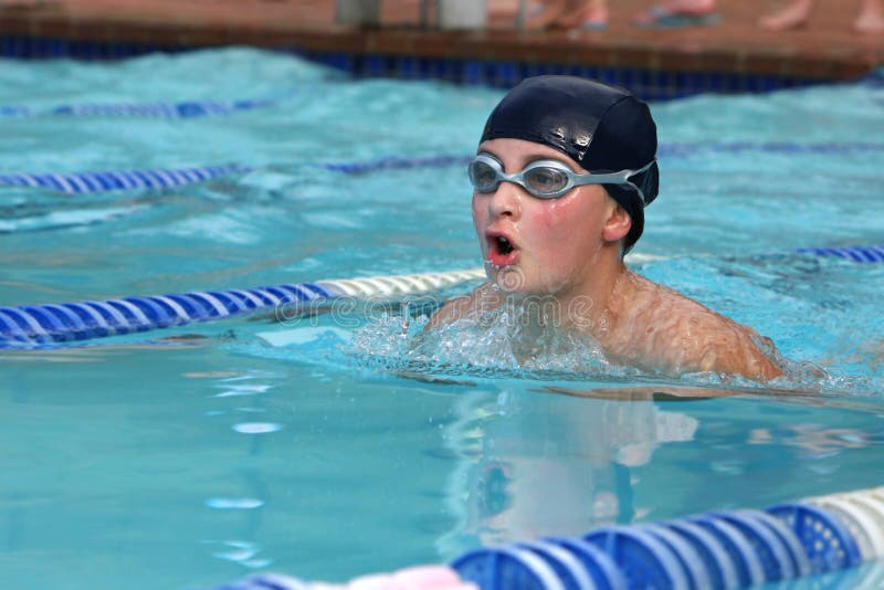 Boy swimming stock photo. Image of blonde, goal, race - 14831942