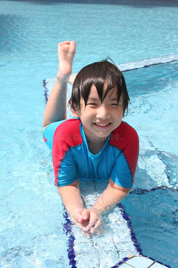 Boy at swimming pool stock photo. Image of outdoor, life - 5443746