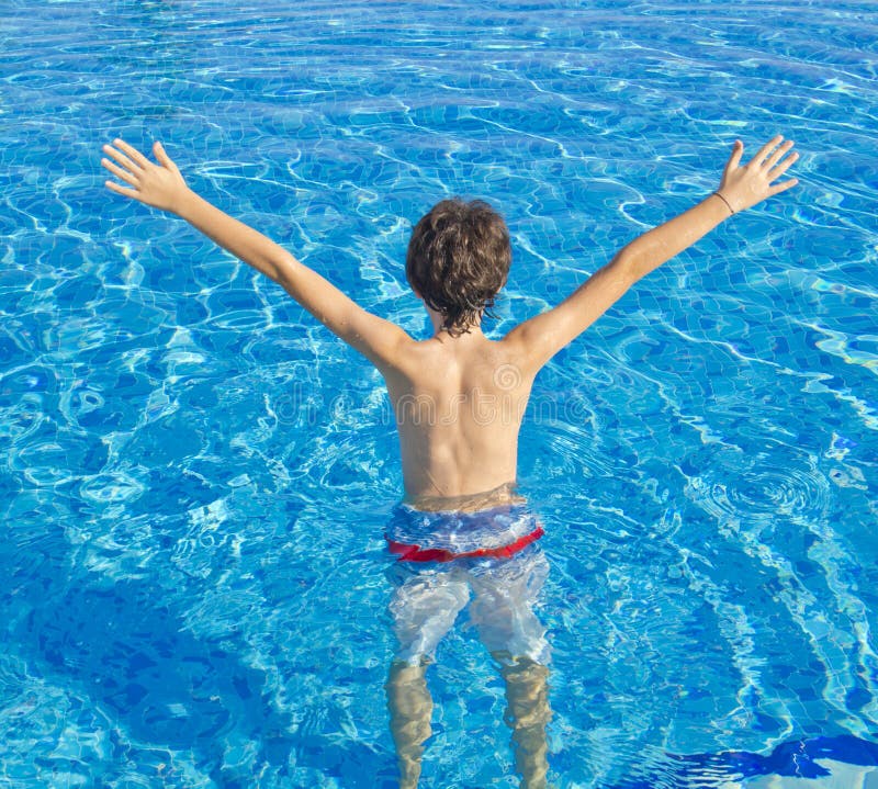 The Boy is in the Swimming Pool Stock Image - Image of people, travel ...