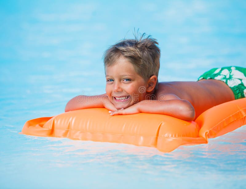 Boy at swimming pool stock photo. Image of male, sweet - 55845960