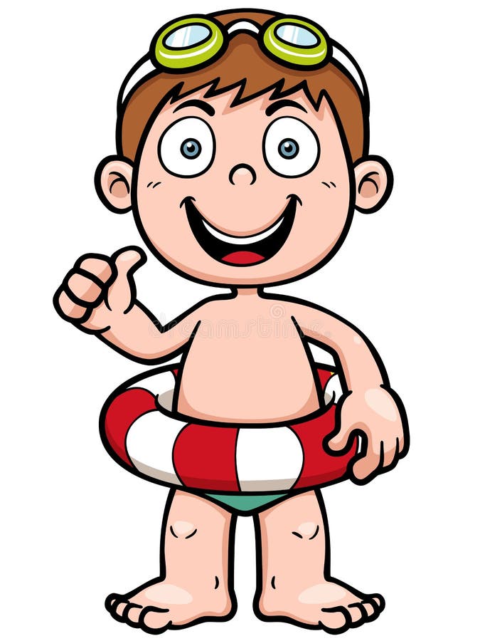 Boy swimming stock vector. Illustration of cartoon, child - 40660784