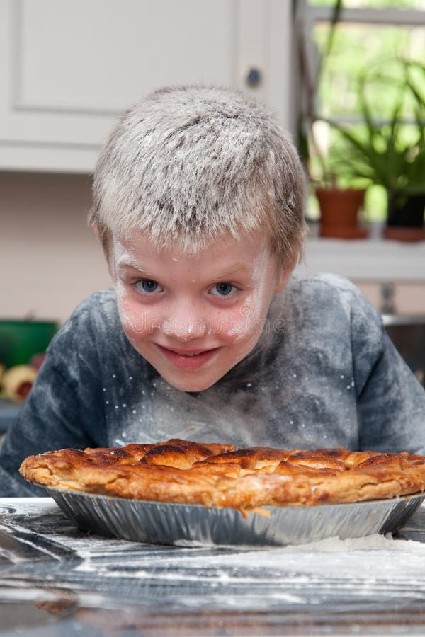 Boy Table Pie Front Him Stock Photos - Free & Royalty-Free Stock Photos ...