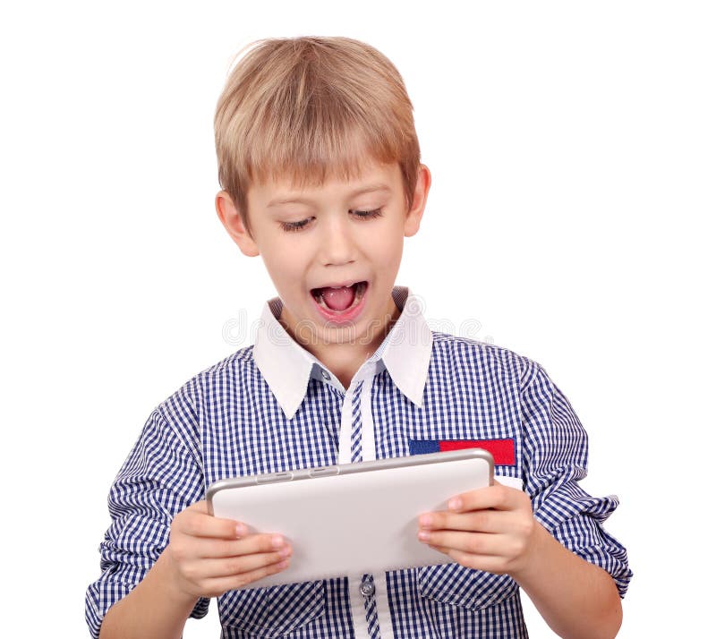 Boy with tablet stock photo. Image of touch, internet - 29024066