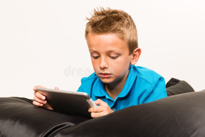 Boy with tablet stock photo. Image of kids, digital, holding - 43808230