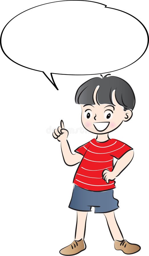Boy Talk with Blank Speech Bubble Stock Vector - Illustration of bubble ...