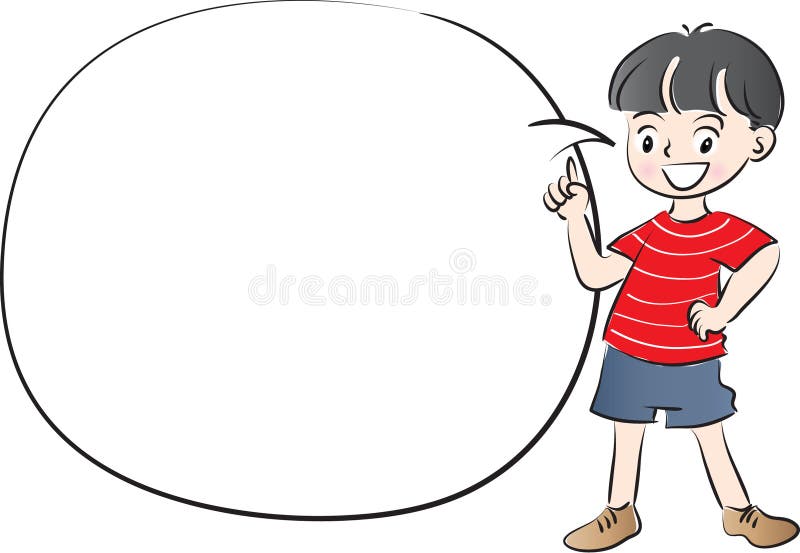 Boy Talk with Blank Speech Bubble Stock Vector - Illustration of bubble ...