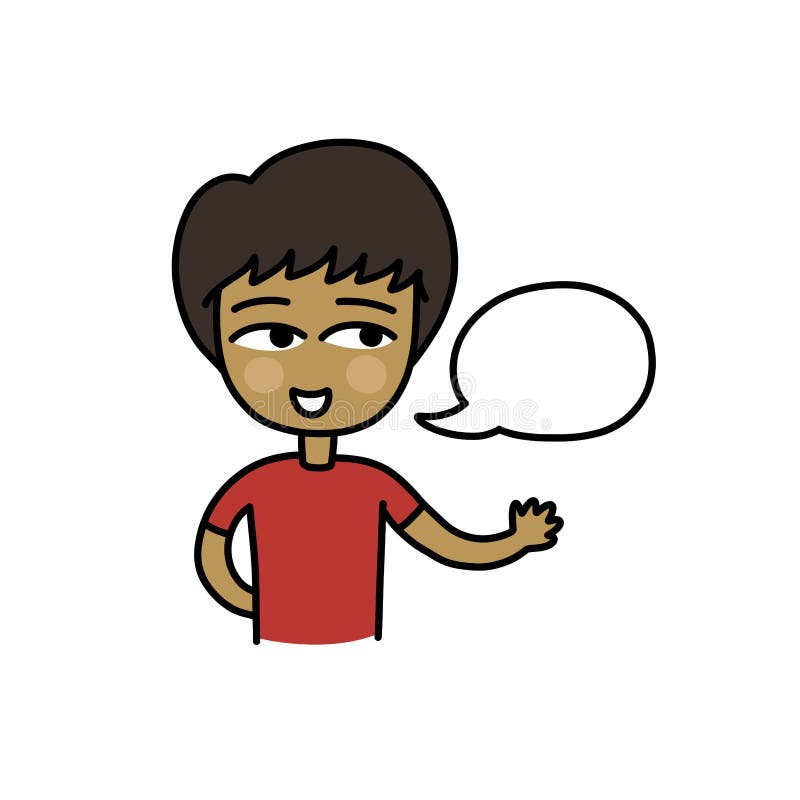 Boy Talking Doodle Icon, Vector Color Illustration Stock Vector ...