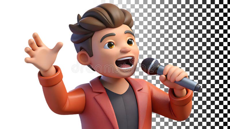 Boy Talking Microphone and Public Speaking Png Transparent Image ...