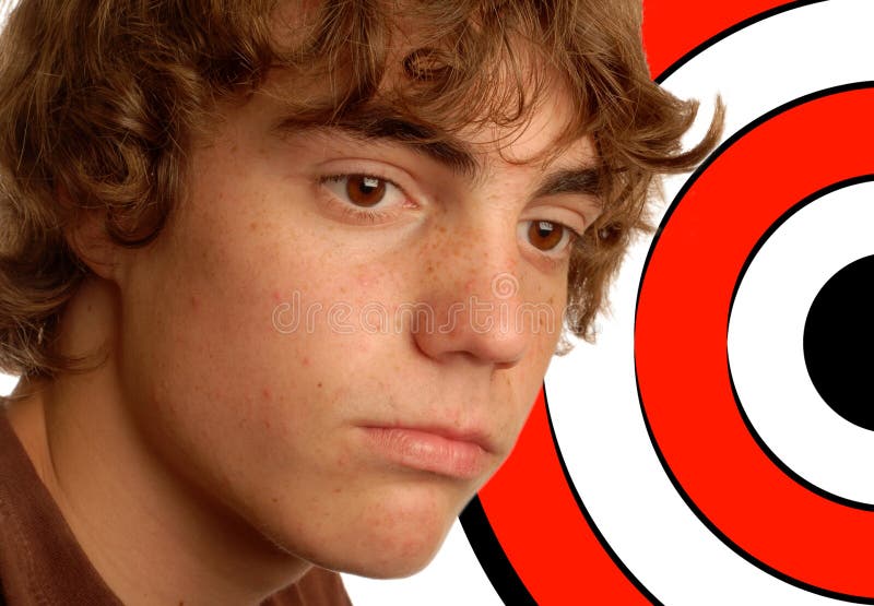 Boy with target stock photo. Image of breaking, center - 5626986