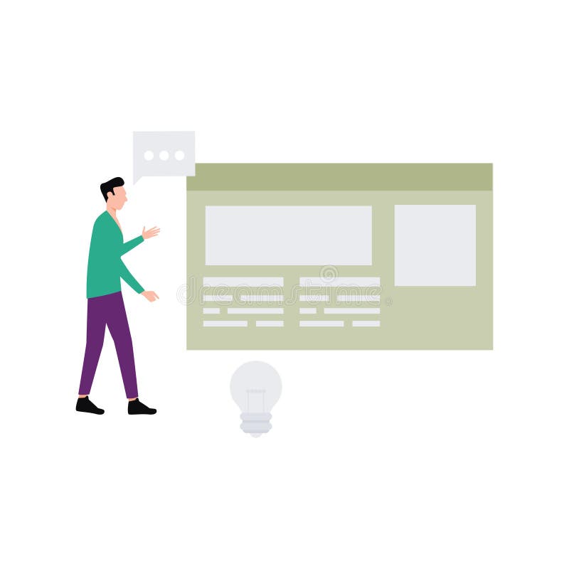 The Boy is Telling about the Digital Business Stock Illustration ...