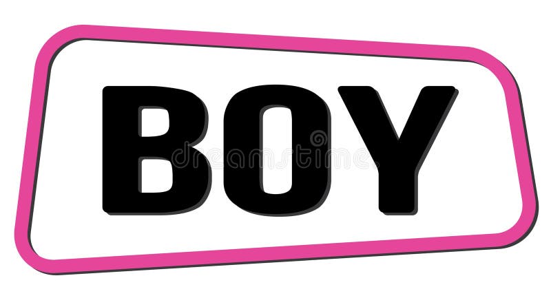 BOY Text on Pink-black Trapeze Stamp Sign Stock Illustration ...