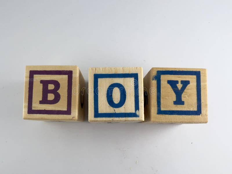 BOY - Text on Wooden Cubes. Isolated on White Background.. Stock Image ...