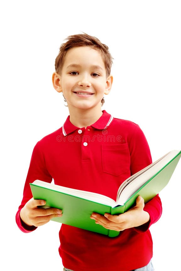 Boy with textbook stock image. Image of little, holding - 18591471
