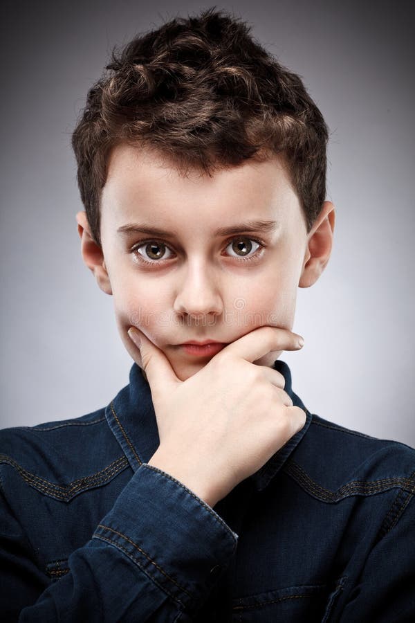 Boy thinking stock photo. Image of pensive, handsome - 23369210