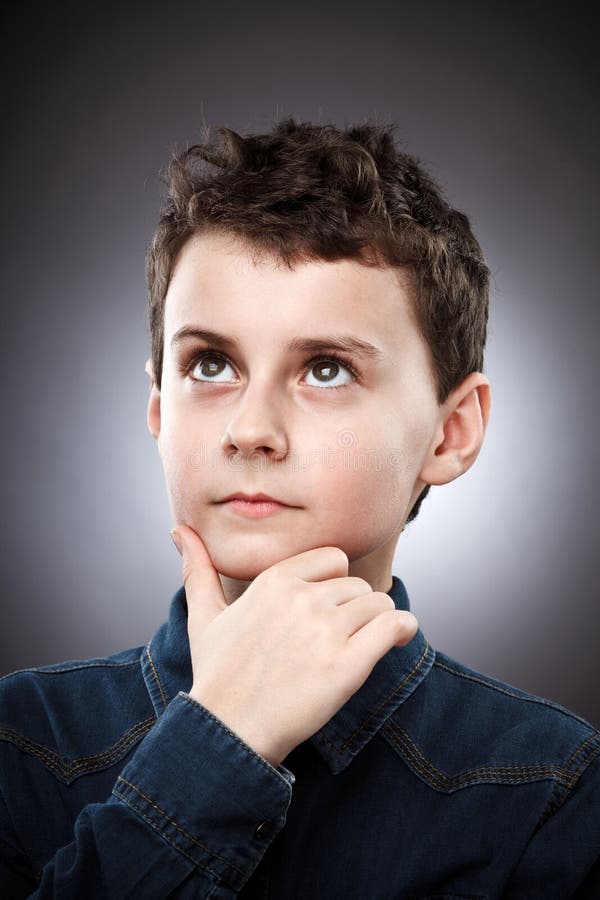 Boy thinking stock image. Image of face, contemplation - 23369213
