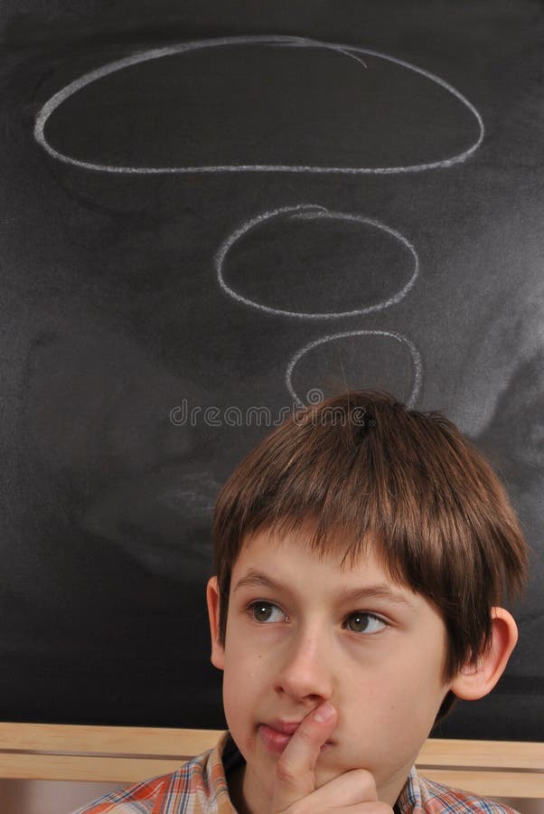 Boy is thinking stock photo. Image of young, brainstorm - 24202514
