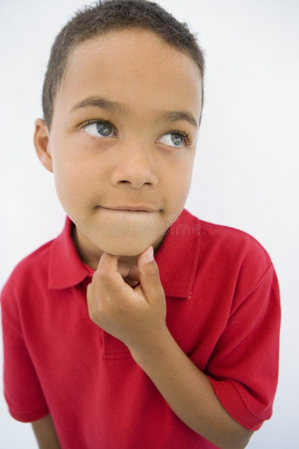 Boy Thinking stock image. Image of race, childhood, closeup - 29662783