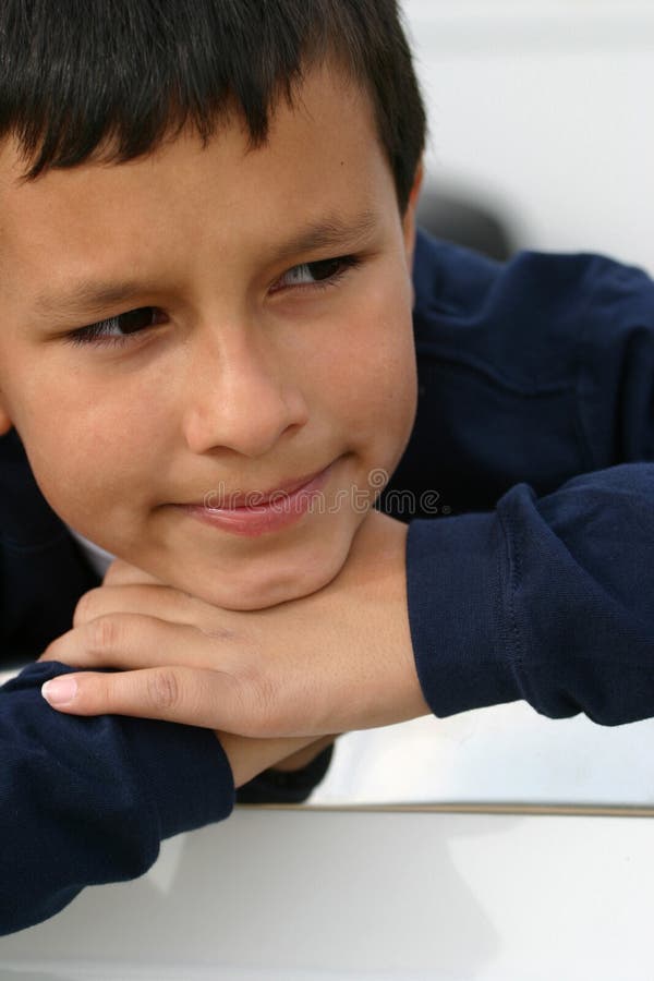 Boy Thinking stock image. Image of brown, children, minority - 345523