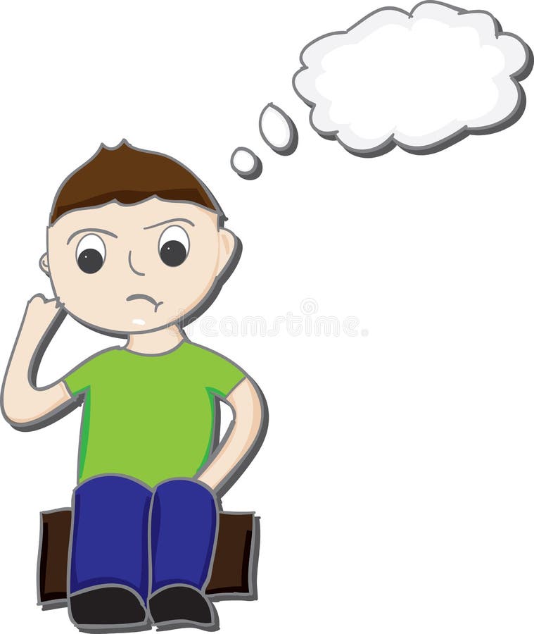 Cartoon Boy Thinking with White Bubble Stock Vector - Illustration of ... Cartoon Boy Thinking with White Bubble Stock Vector - Illustration of ...