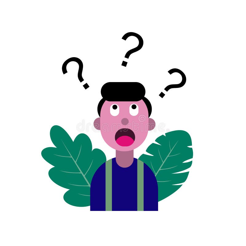 Boy Thinking, Confused, Wonder Flat Illustration Vector Stock Vector ...