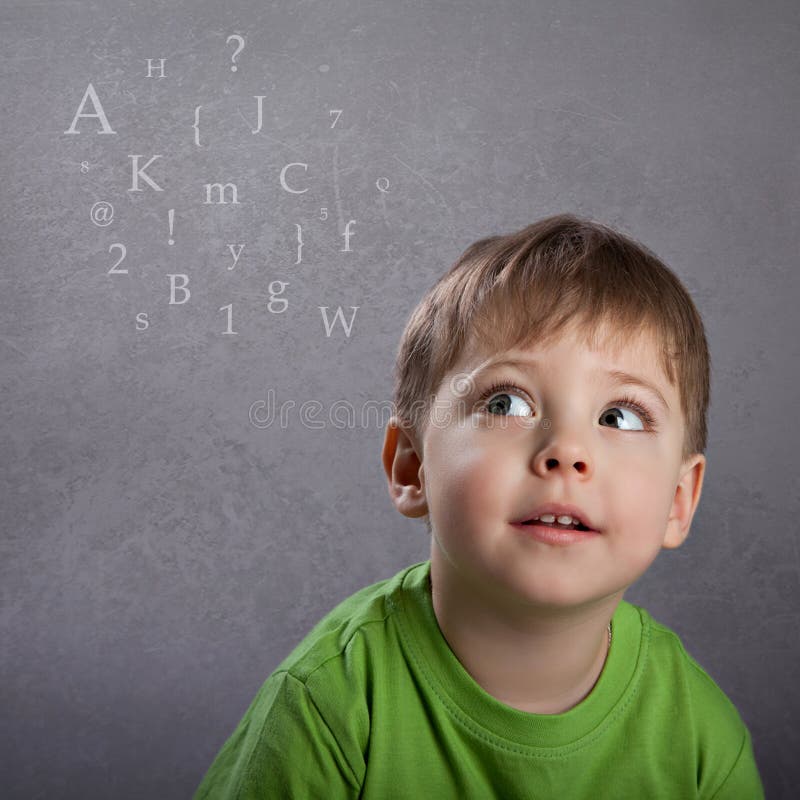 Boy thinking stock image. Image of three, four, waiting - 30501395