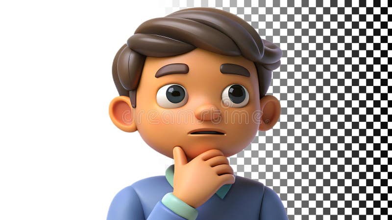 Boy Thinking Pondering Idea Thought Process Consideration Reflection ...