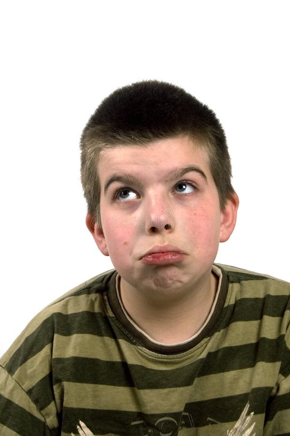 Boy Is Thinking About Something Sad Stock Photo - Image of person ...