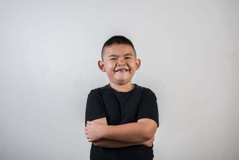 Boy Thinking Something in Studio Photo Stock Image - Image of male ...