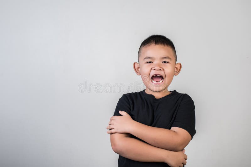 Boy Thinking Something in Studio Photo Stock Photo - Image of smile ...