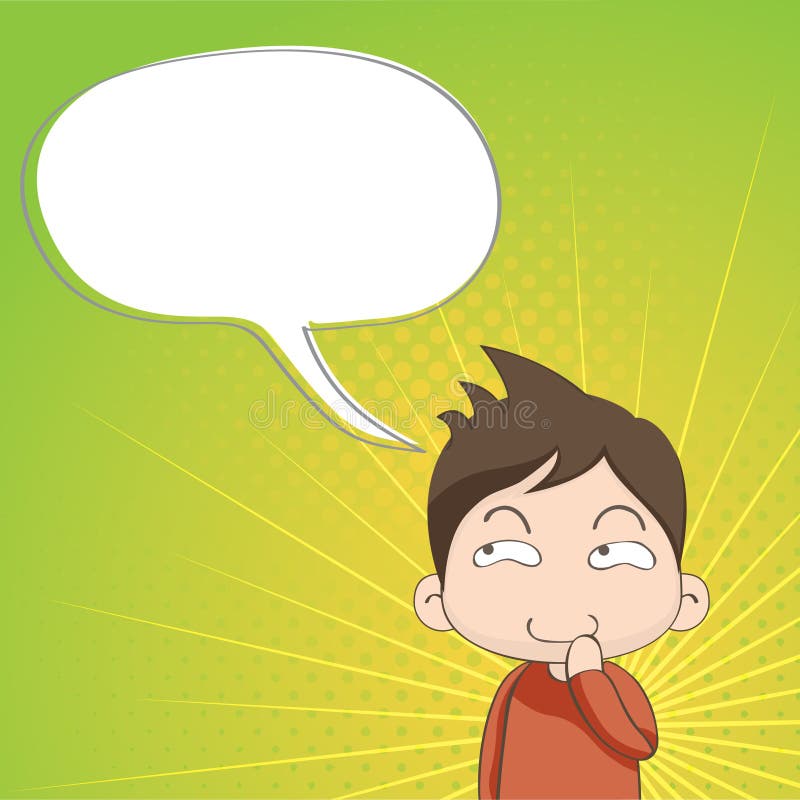 Boy Thinking. Vector Illustration Decorative Design Stock Vector ...
