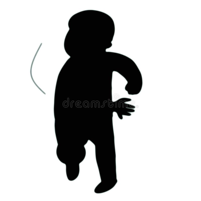 A Boy Throwing Action Black Silhouette Illustration - 1 Stock ...