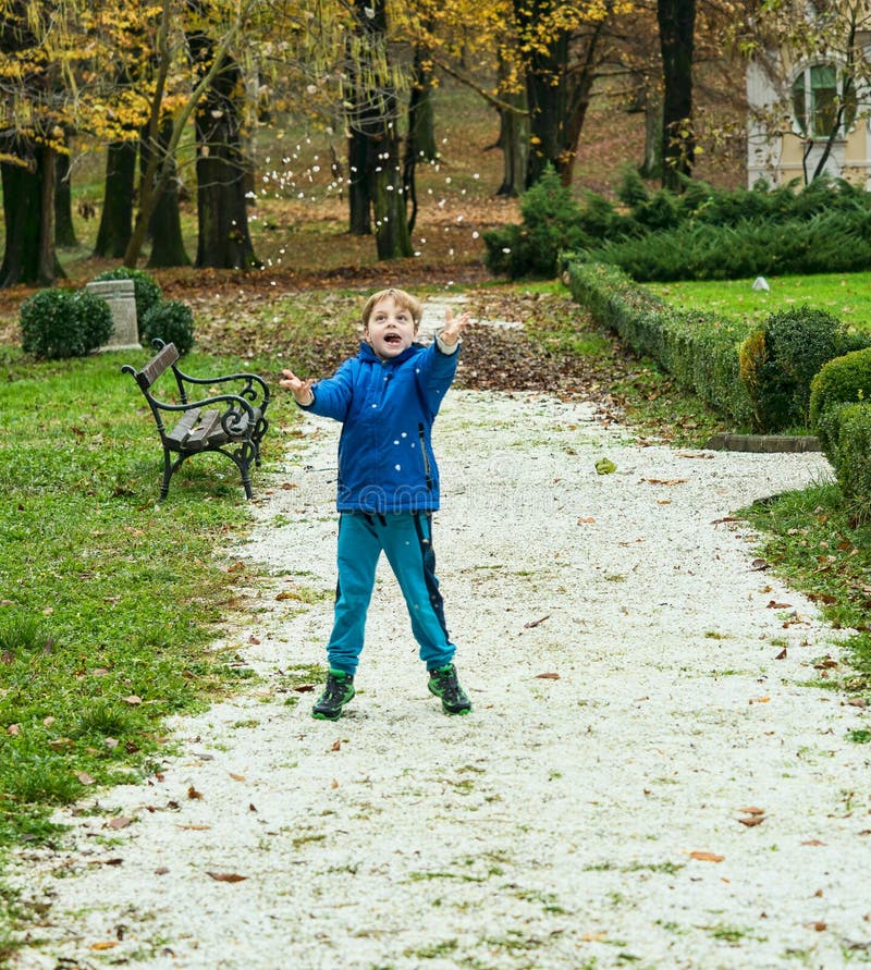Boy throwing pebbles stock photo. Image of happiness - 81324462
